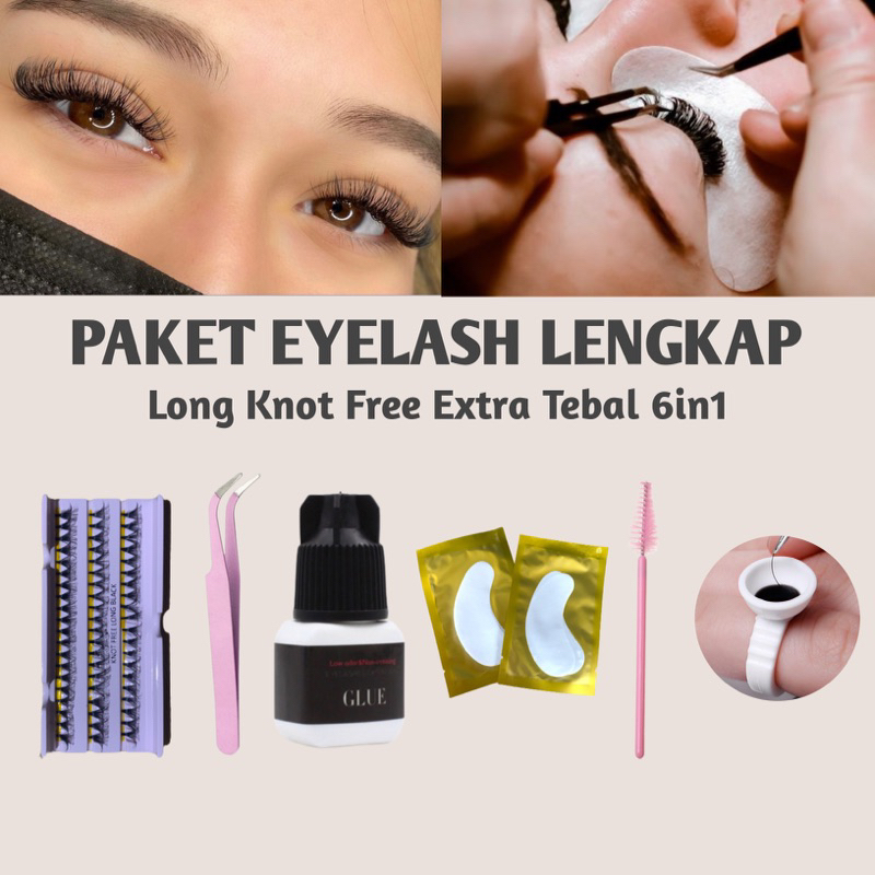 Jual Paket eyelash extention extra lentik 6in1 - Bulu mata extra lentik ...