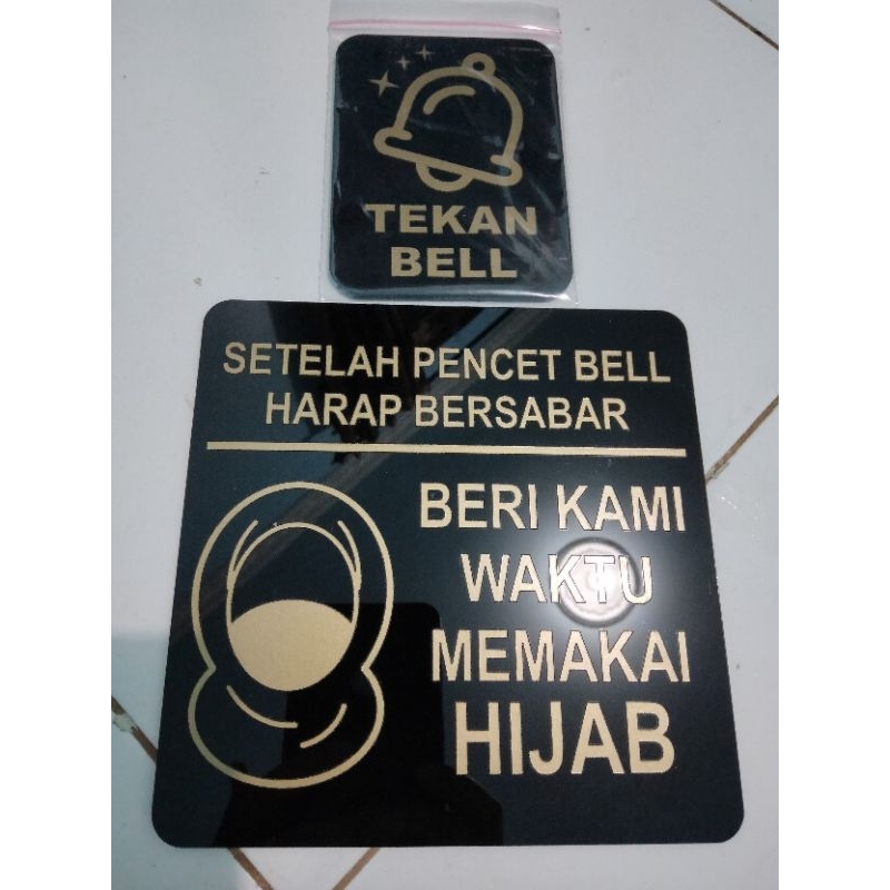 Jual Sign Akrilik TEKAN BELL dan SETELAH PENCET BELL (Ready TEKAN BELL ...