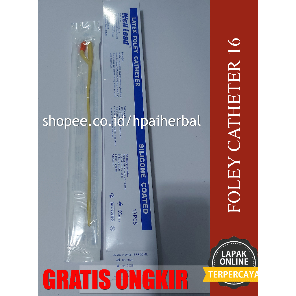 Jual Foley Catheter GEA 16 /Foly Cateter/Selang Kencing No 16 | Shopee ...
