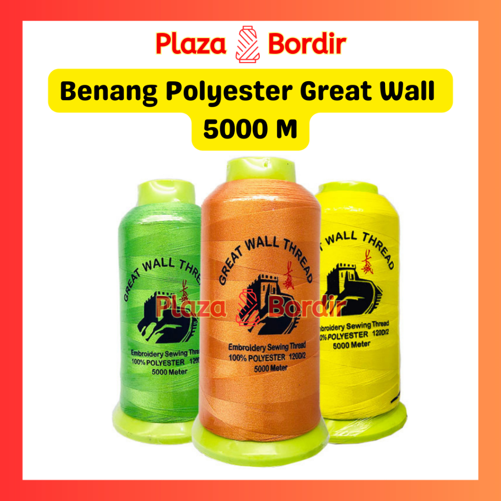 Jual Benang Bordir Polyester Great Wall 5000 Meter High-Quality ...