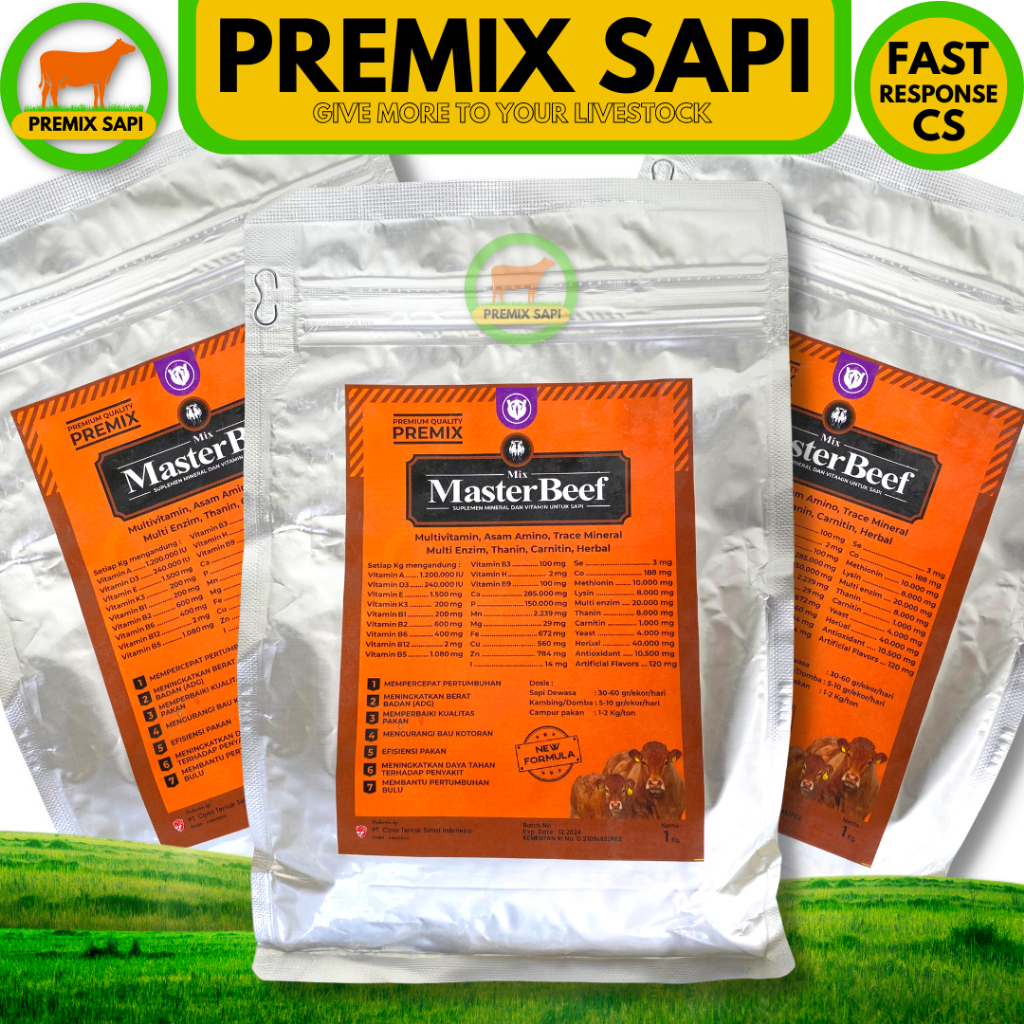 Jual PREMIX SAPI MASTER BEEF 1 KG - Premix Pemacu Pertumbuhan dan ...