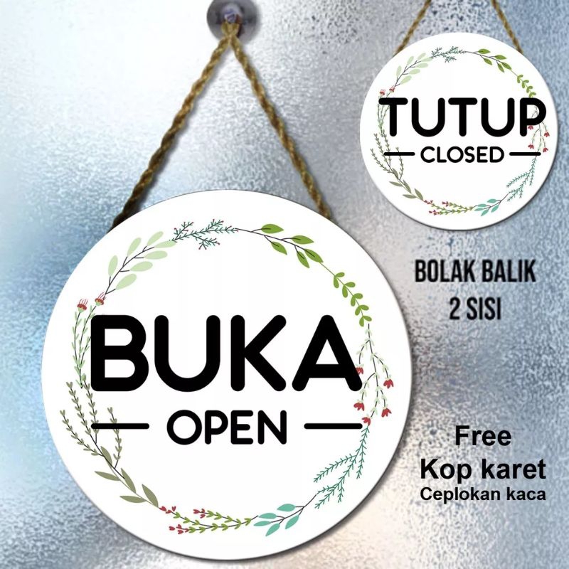 Jual Buka Open, Tutup Close bolak balik sign board, papan gantung ...