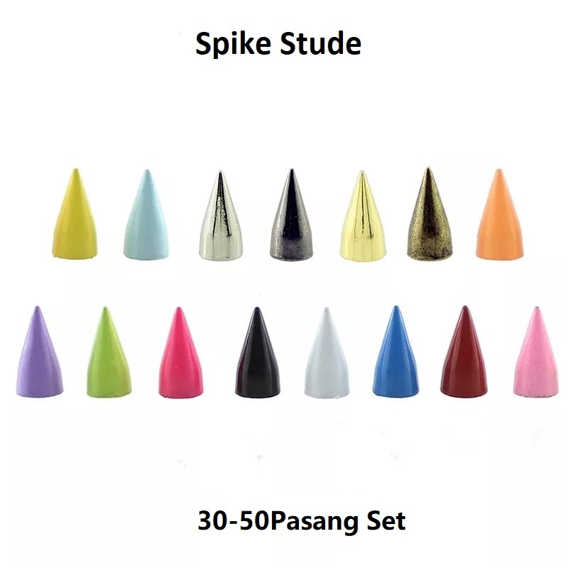 Jual Spike Stude Aksesories Kuat Mengkilap Uk 7x10mm & 7x14mm Harga/30-50 Set | Shopee Indonesia