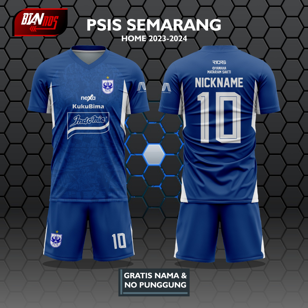 Jual JERSEY PSIS SEMARANG HOME 2023/2024 FULL PRINTING (GRATIS CUSTOM NAMA & NOMOR PUNGGUNG ...