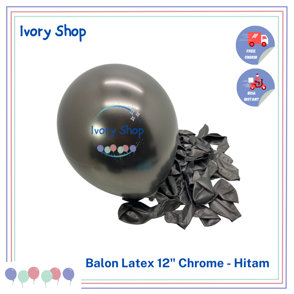 Jual Balon Latex Metalik Chrome Shuaian 12 inch / Balon metalic krom ...