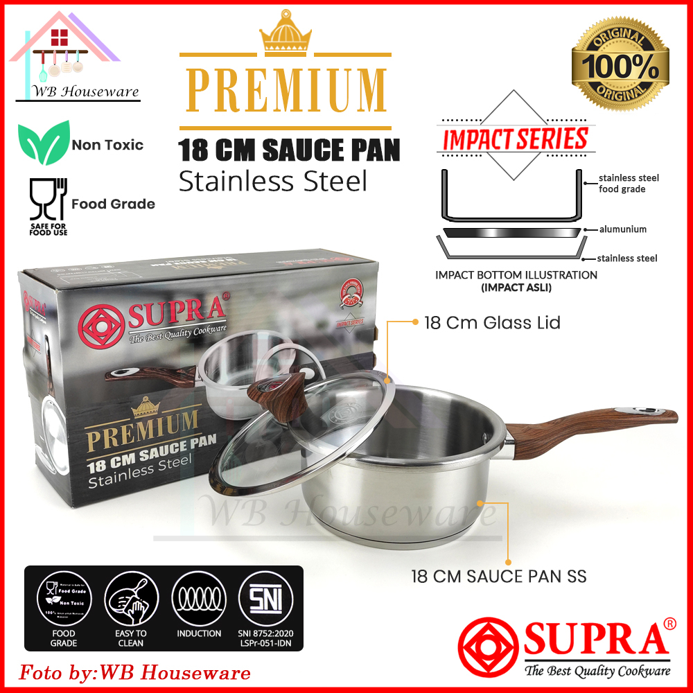 Jual SUPRA Panci Stainless Steel Sauce Pan 18 Cm impact premium ...