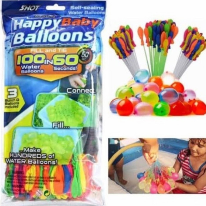 Jual Mainan Perang Balon Air - Balloon Magic Bunch Water Balloons 111 ...