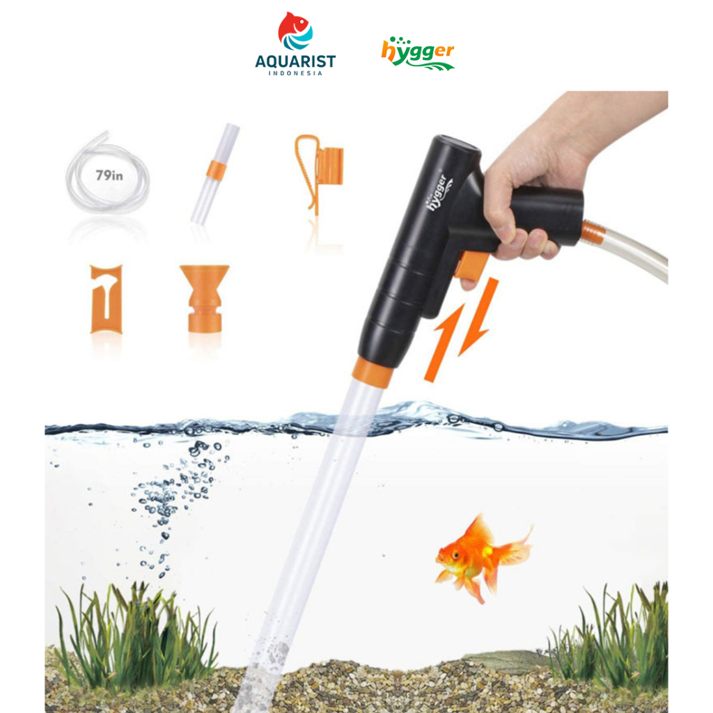 Jual Hygger Hand Aquarium Cleaning Tool for Water Changes, Sand Washing ...