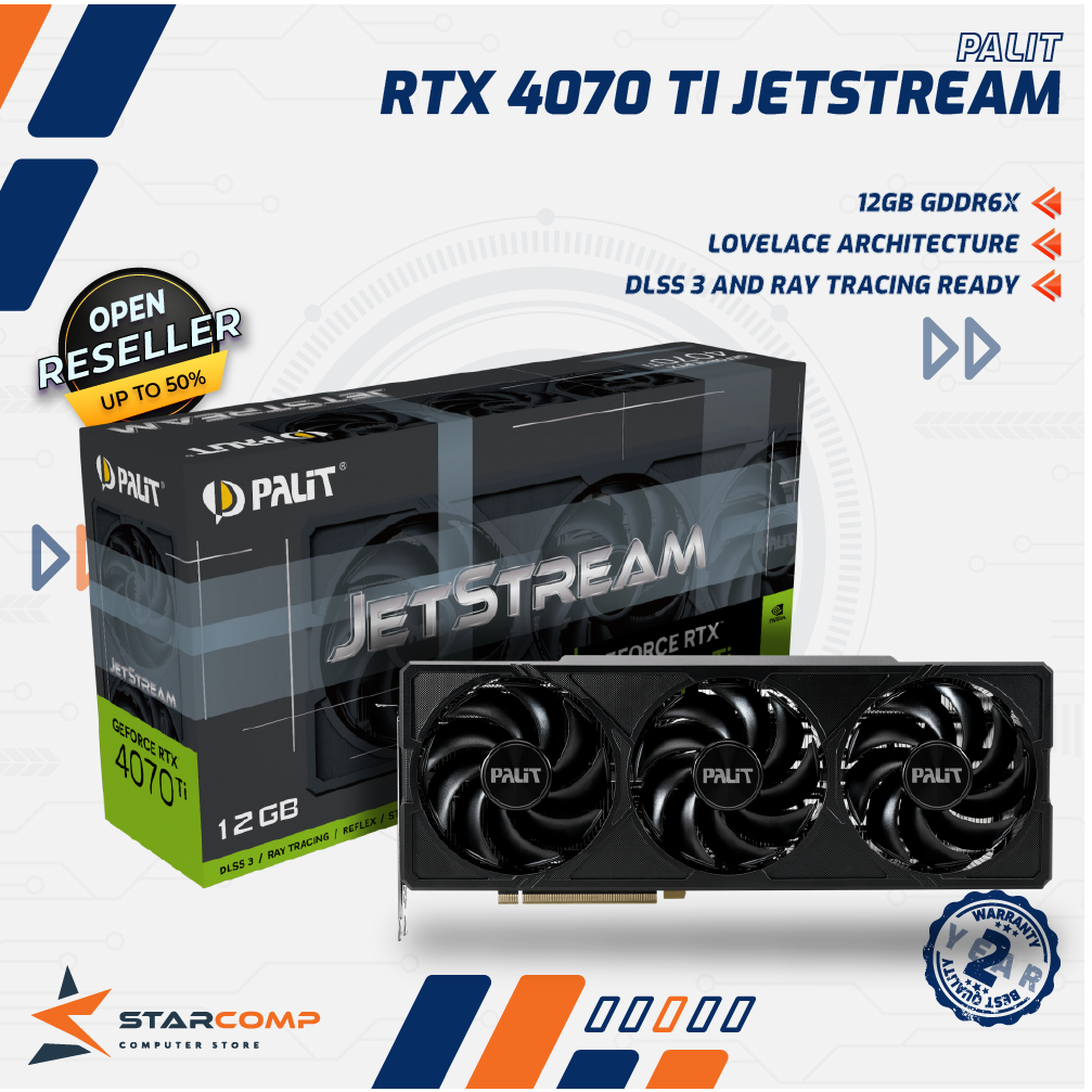 Jual Palit GeForce RTX 4070 Ti JetStream 12GB GDDR6X VGA RTX4070Ti ...