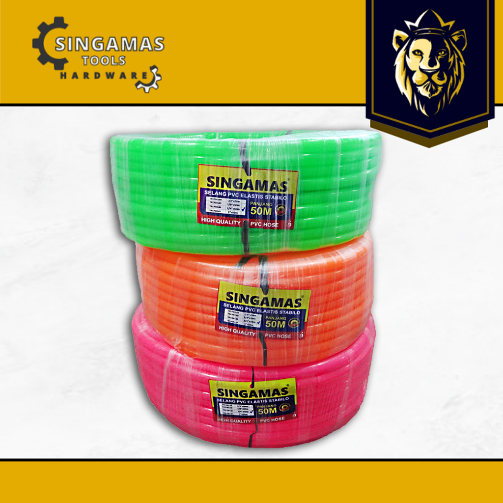 Jual SINGAMAS Selang Air PVC Elastis Stabilo 3/4" x 50 m | Shopee Indonesia