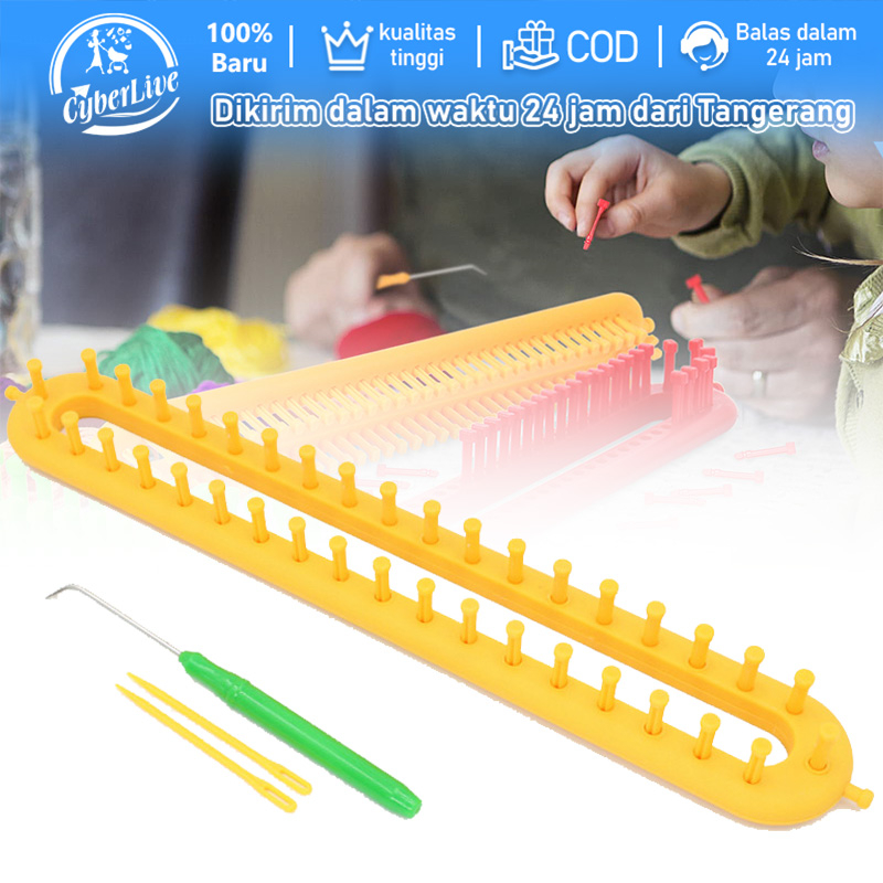 Jual Alat DIY Rajut Syal Persegi Panjang Tenun Mengepang Self-knitting ...