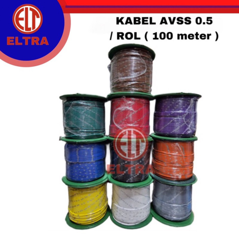 Jual Kabel body bintik AVSS 0.5 mm / 100 meter ROLL kulit berkualitas motor mobil serabut ...