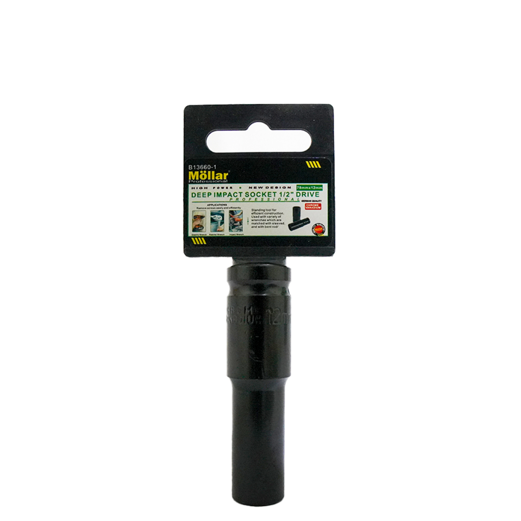 Jual MOLLAR B13660 Deep Impact Socket 12 mm Mata Shock Panjang 1/2" Wrench Original | Shopee ...