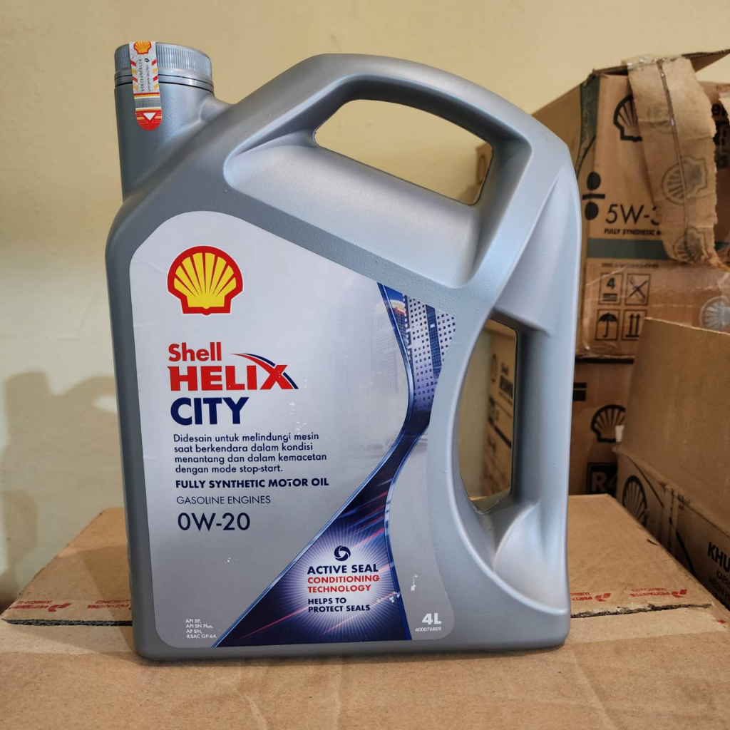 Jual OLI MOBIL SHELL HELIX City 0W-20 | CITY 4 LITER|BARCODE HIJAU ORIGINAL | Shopee Indonesia