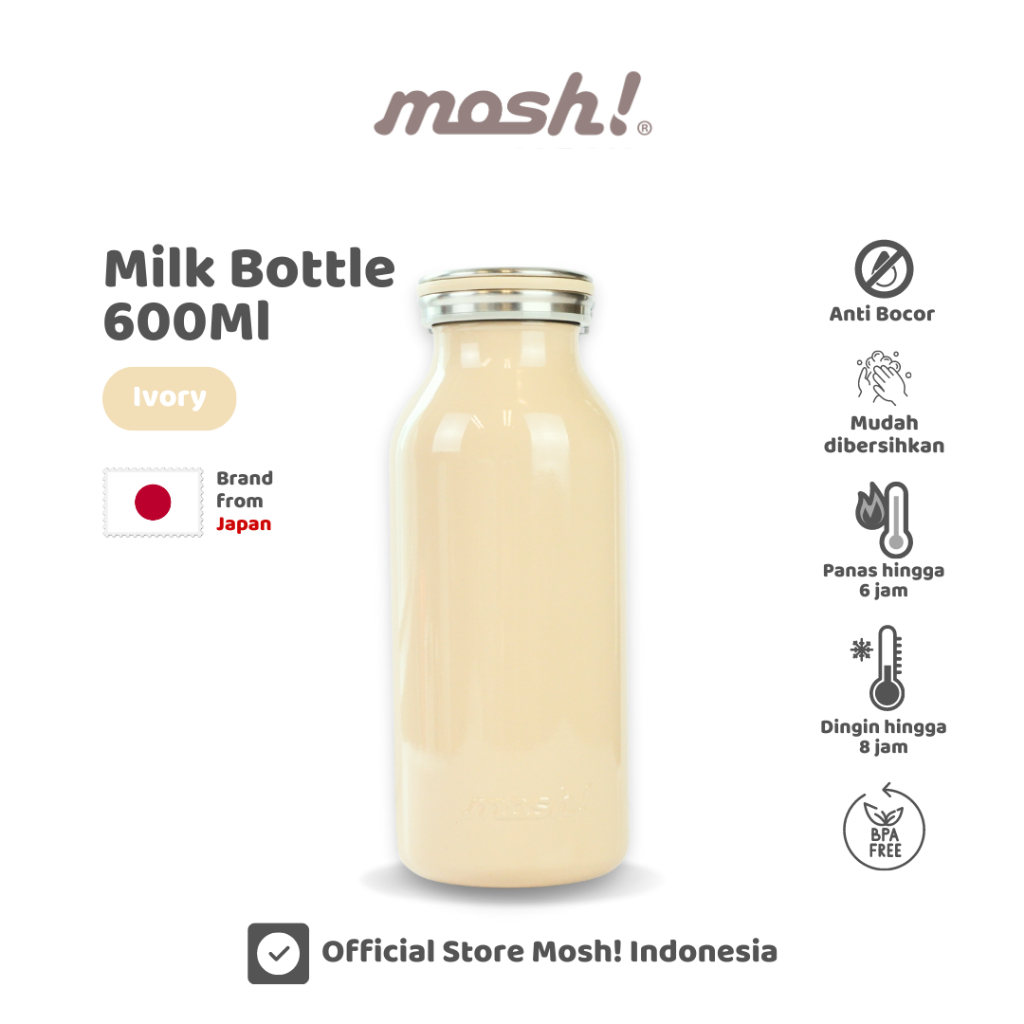 Jual Mosh Milk Bottle Tumbler Stainless Steel 600ml - Botol Minum ...
