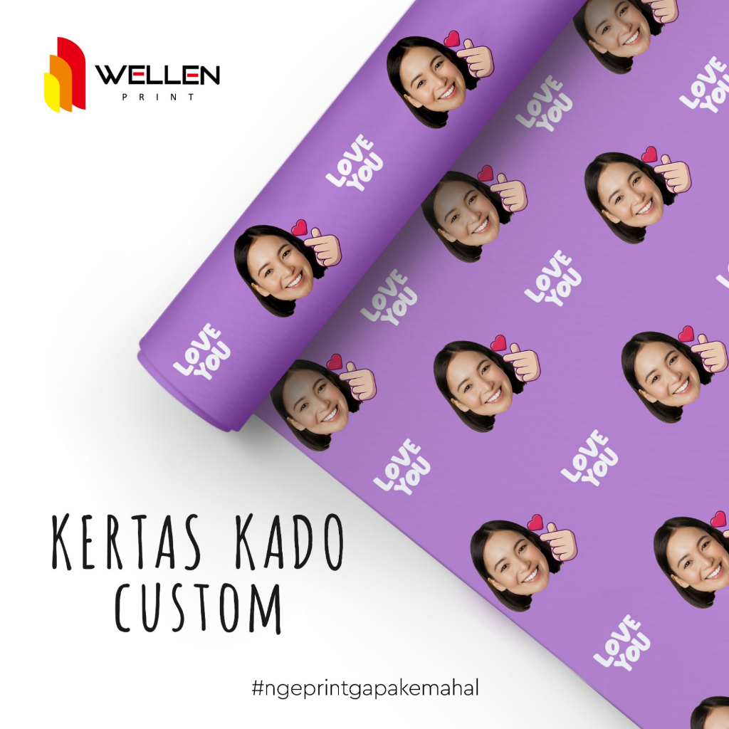 Jual WELLEN PRINT - Cetak Kertas Kado Custom Foto Muka dan Tulisan ...