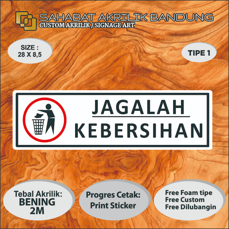 Jual AKRILIK SIGN JAGALAH KEBERIHAN TIPE 1 | Shopee Indonesia