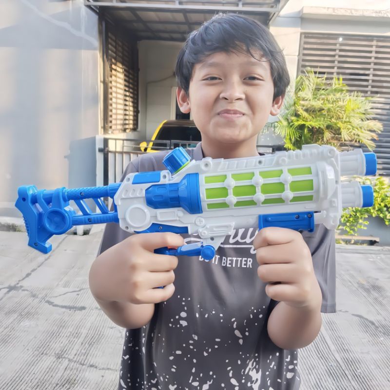 Jual Mainan Tembakan Air Jumbo Premium Dua Lubang Tembak Murah - Big Water Gun Tembakan Air ...