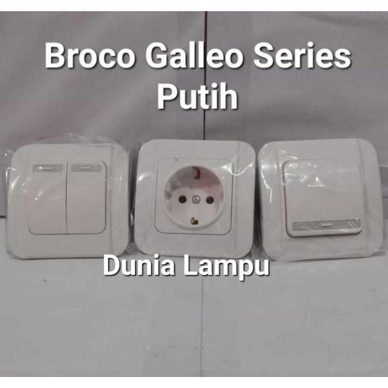 Jual BROCO GALLEO Saklar Engkel IB / Saklar Seri IB / Stop Kontak Inbow Putih | Shopee Indonesia
