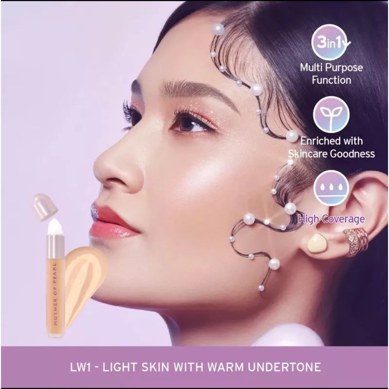 Jual Mother of Pearl MOP Beauty Cover-Age High Coverage Creamy Concealer Shade LW1 | Shopee ...