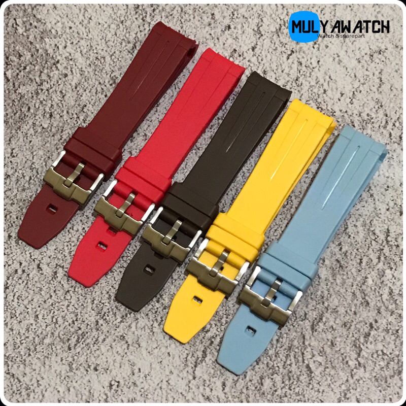 Jual Strap Jam Tangan Rubber Curved 20mm Tali jam Tangan Omega ...