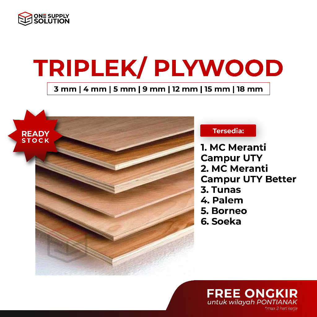 Jual Triplek MC Meranti Campur 5mm 9mm 12mm 15mm 18mm UTY Better | Shopee Indonesia