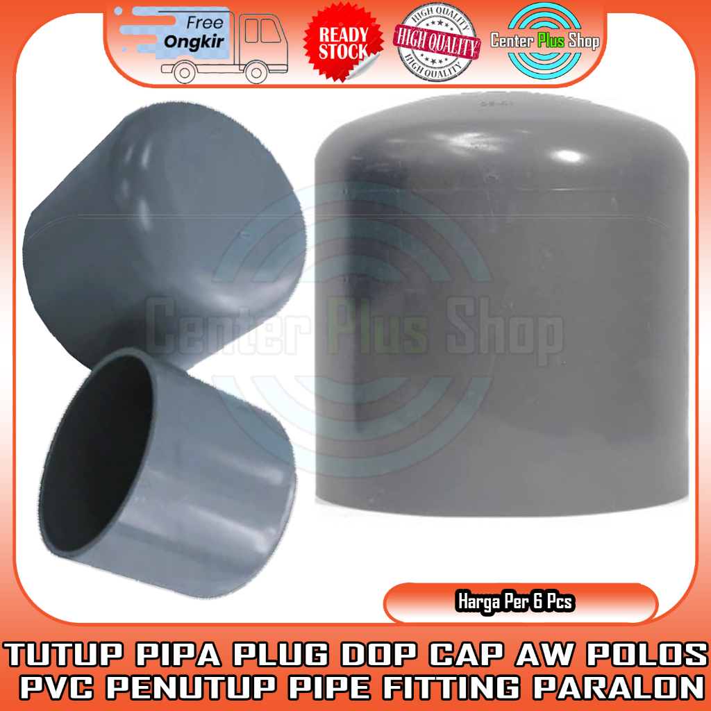 Jual 6 Pcs Dop Pvc 1/2" 3/4" 1” 2” Tutup Pipa Cap Aw Polos Tanpa Drat ...