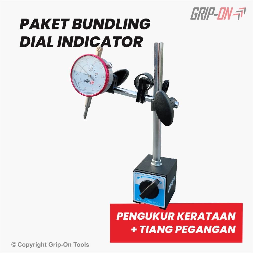 Jual Grip-On Paket Bundling Dial Indicator Dan Magnetic Base Alat Ukur ...