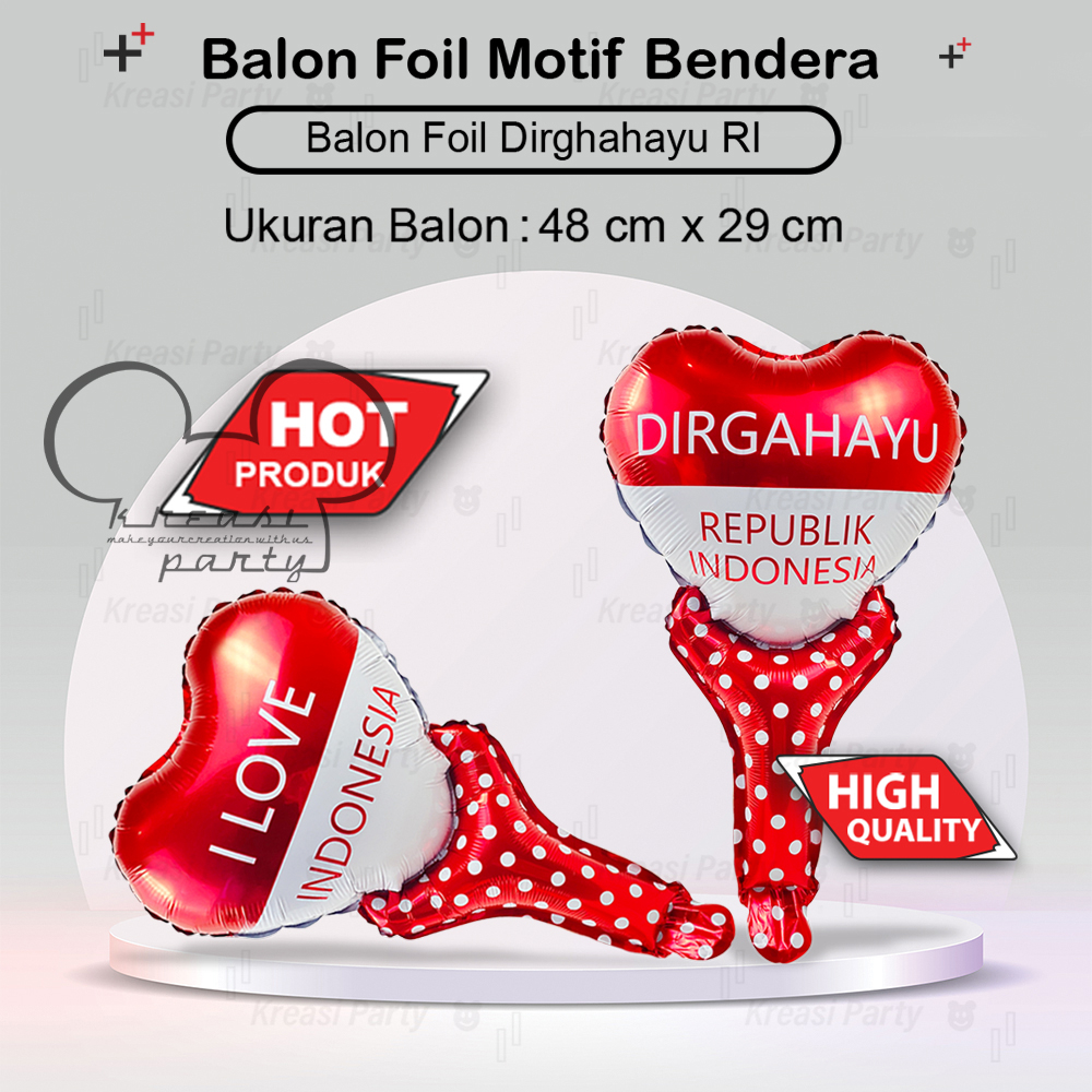 Jual Balon Pentung HUT RI Merah Putih / Balon Foil Pentungan Dirgahayu ...