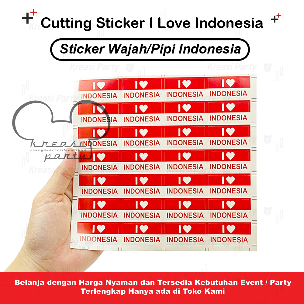 Jual Stiker I Love Indonesia 28 Pcs / Stiker Merah Putih | Shopee Indonesia
