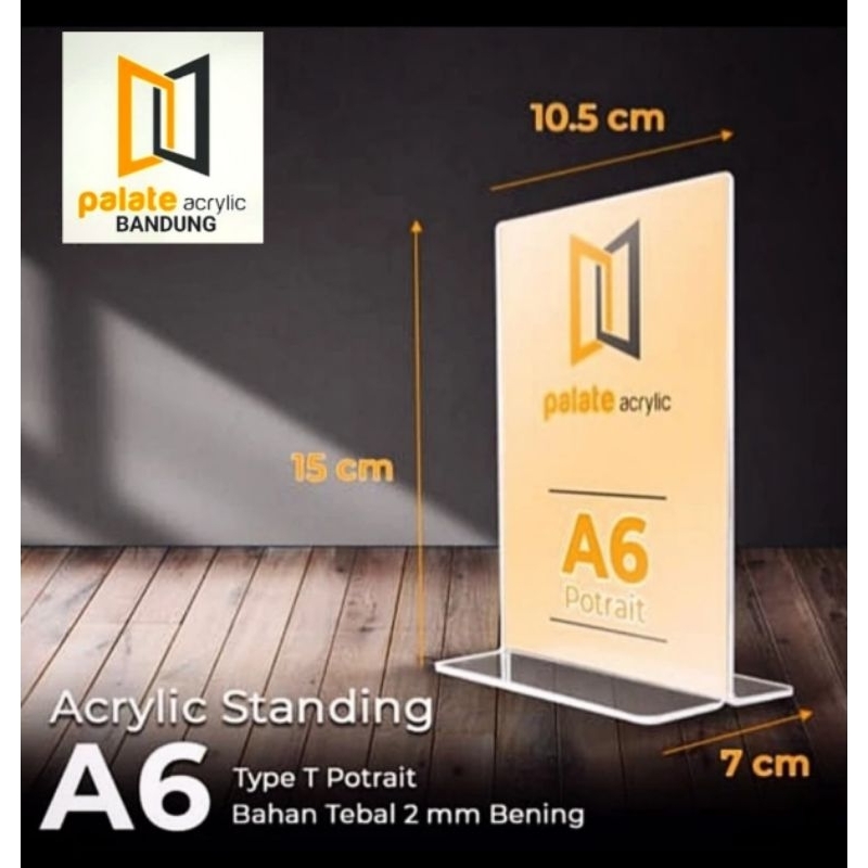 Jual Acrylic Tent Holder A6 T Portrait/ Akrilik Tent Card A6/ Akrilik No Meja | Shopee Indonesia