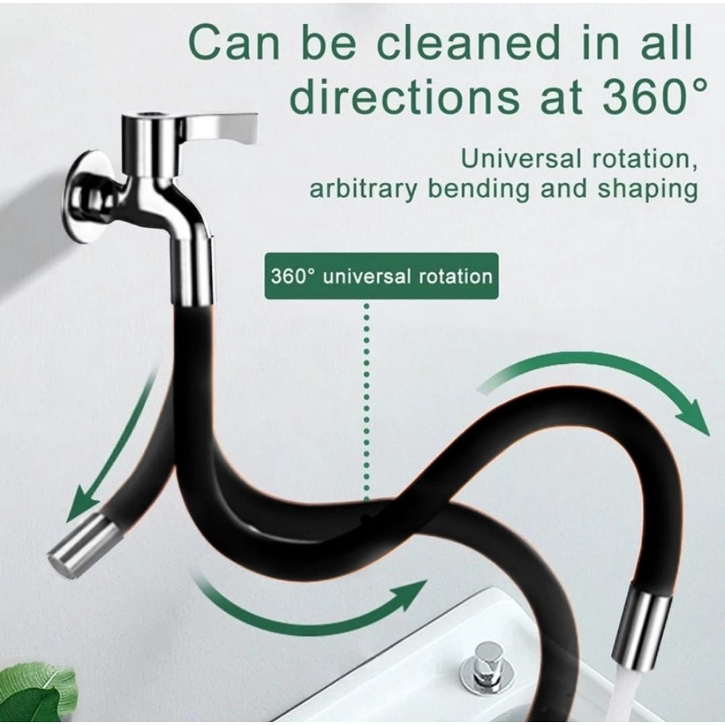 Jual Sambungan Kran Air Flexible 20 cm Universal 360 Derajat Faucet ...