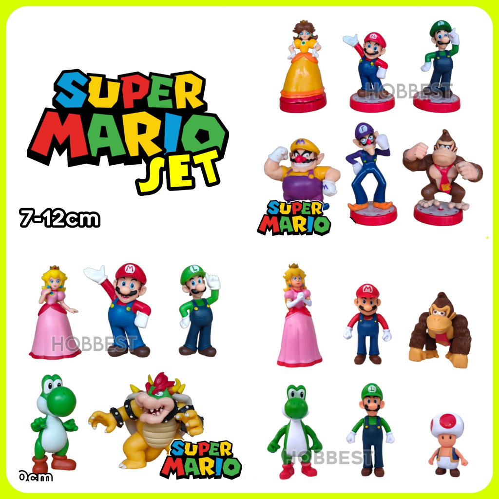 Jual Action Figure SUPER MARIO BROS isi 6 pcs - Miniatur Topper Kue ...