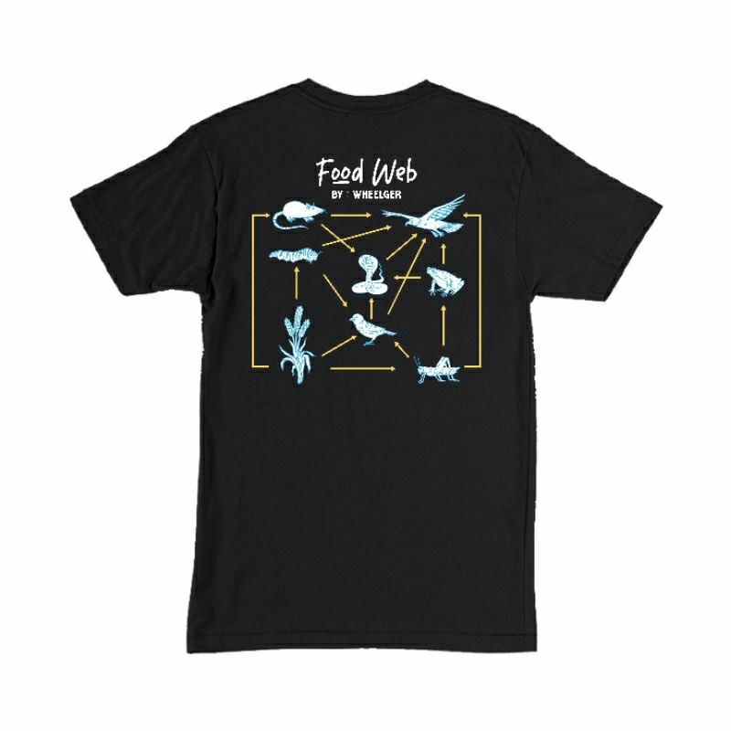 Jual Wheelger Food Web Tshirt - Black (KAOS GUNUNG) | Shopee Indonesia