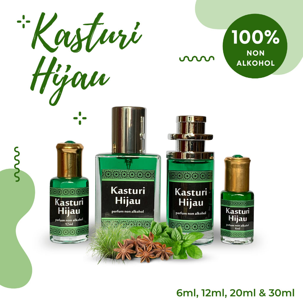 Jual Parfum Kasturi Hijau Minyak Wangi Non Alkohol | Shopee Indonesia