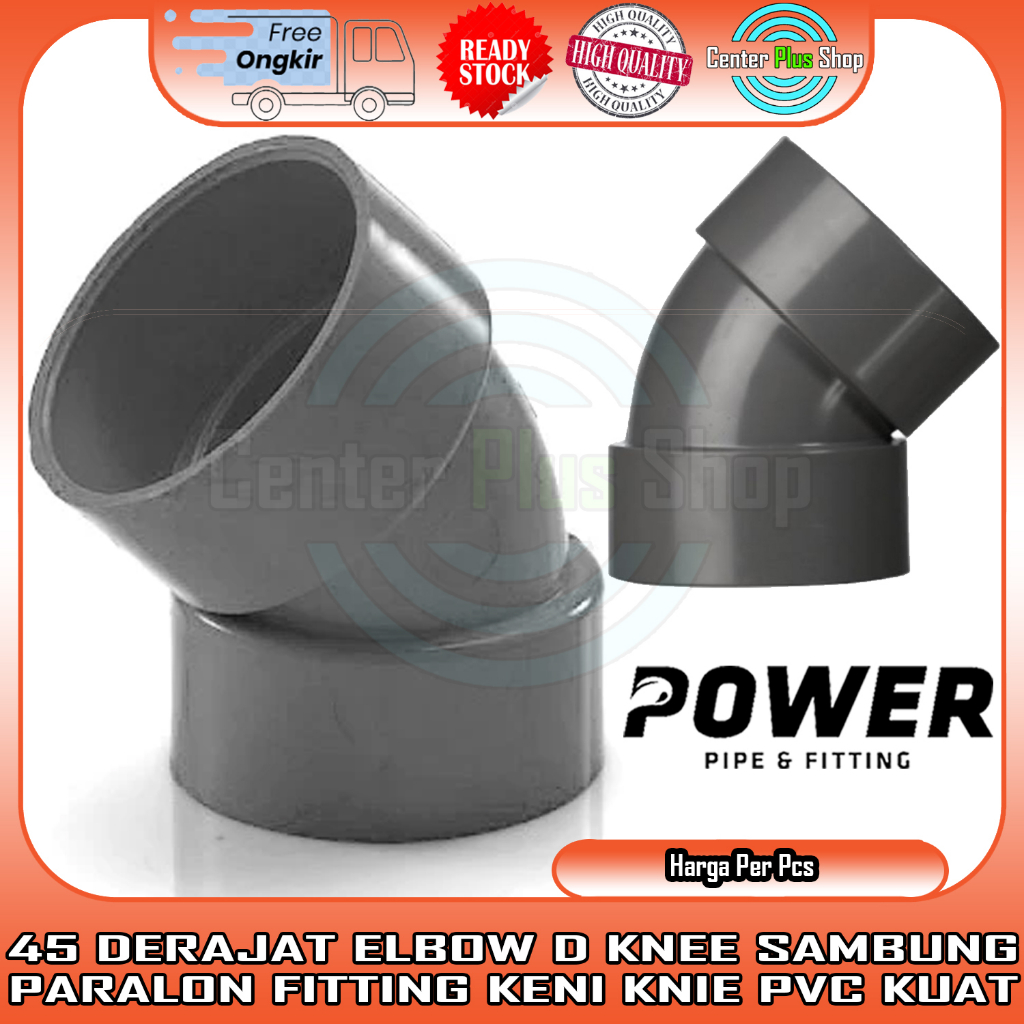 Jual Power Knee Elbow D 45° Derajat 3" Inch Sambungan Pipe Pralon Knie Siku Keni Polos Fitting ...