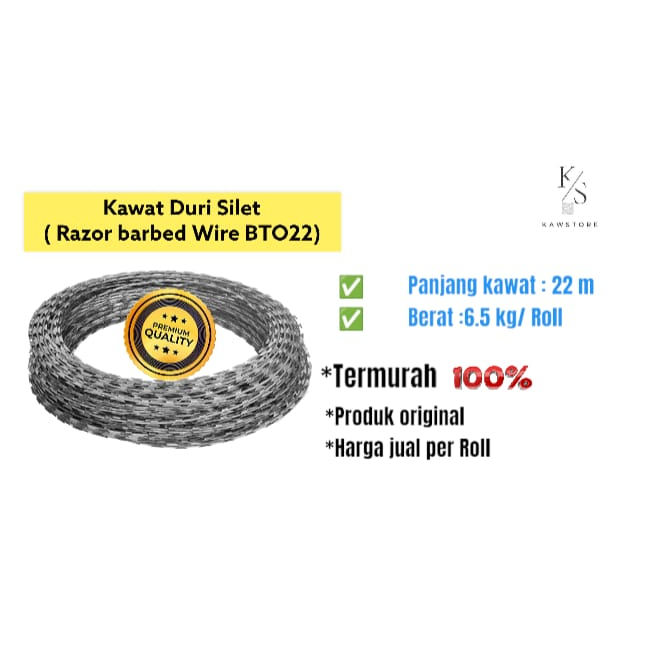 Jual Kawat Duri Silet / Razor Wire BT0-22 Kawat anti maling Galvanis ... Jual Kawat Duri Silet / Razor Wire BT0-22 Kawat anti maling Galvanis ...