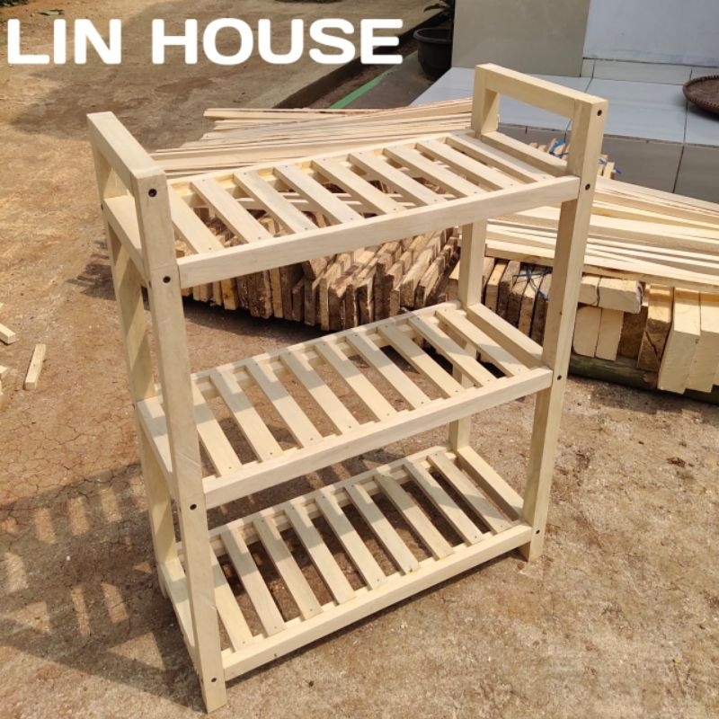 Jual Shoe Cabinet Rak-Lemari Spatu Kayu Modern Rakitan Baut Terbaik ...