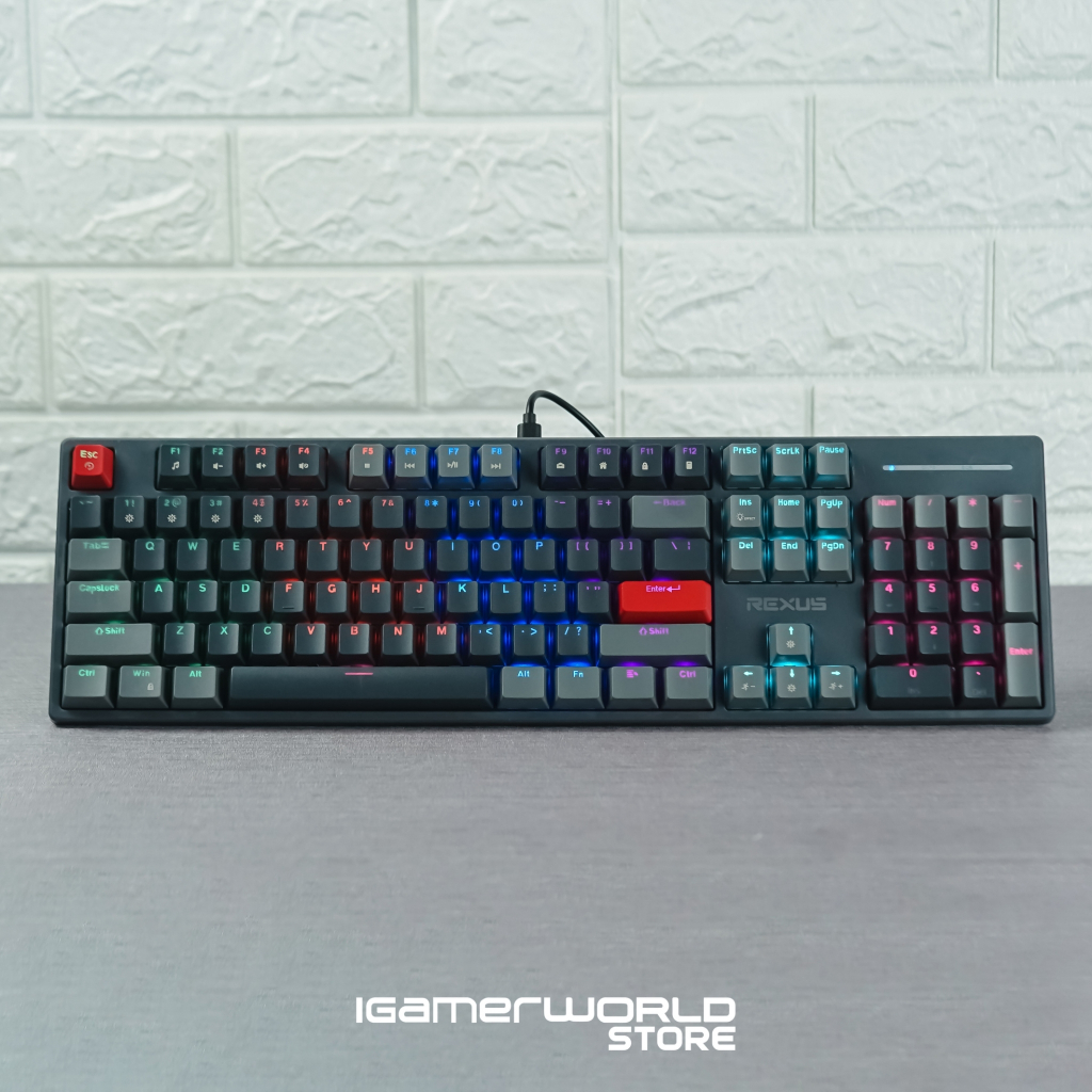 Jual Rexus Heroic KX5 Fullsize Rainbow Mechanical Gaming Keyboard ...