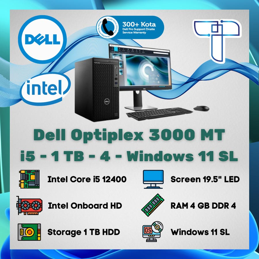 Jual Dell Optiplex 3000MT 3000 MT Desktop - i5 - 1 TB - 4 - Windows 11 ...