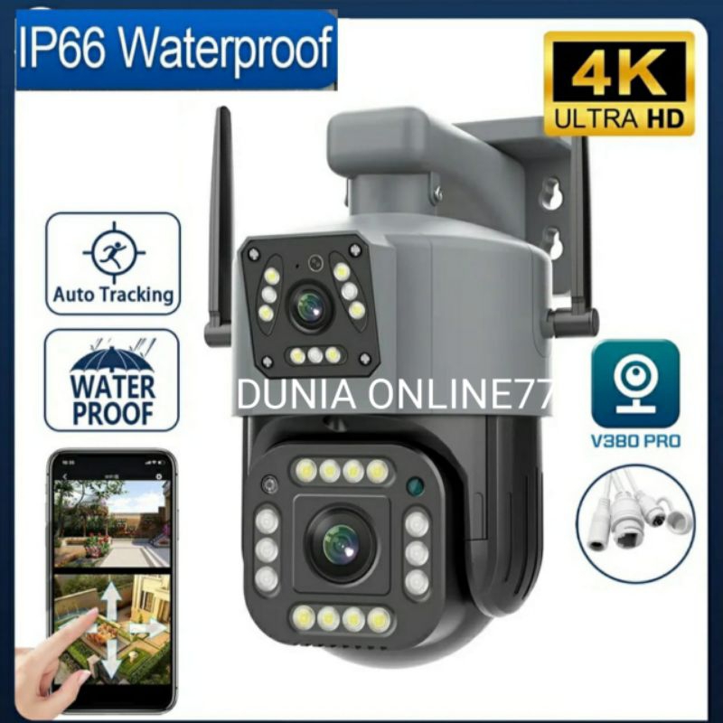 Jual V380 New Cctv IP Cam Outdoor PTZ dual Lensa dan layar monitor ...