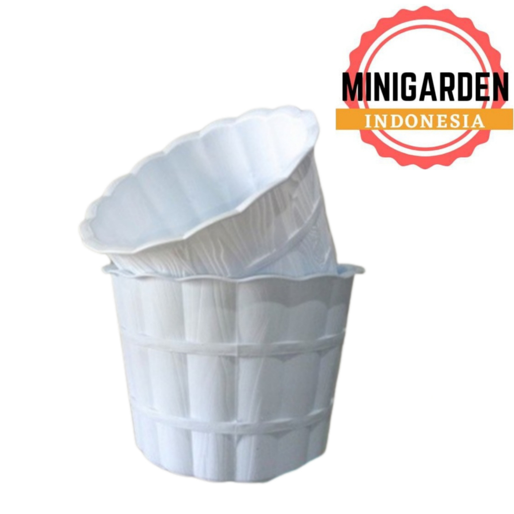 Jual POT BAMBU PUTIH 13CM pot tanaman bunga hias motif bambu 13 cm pot ...