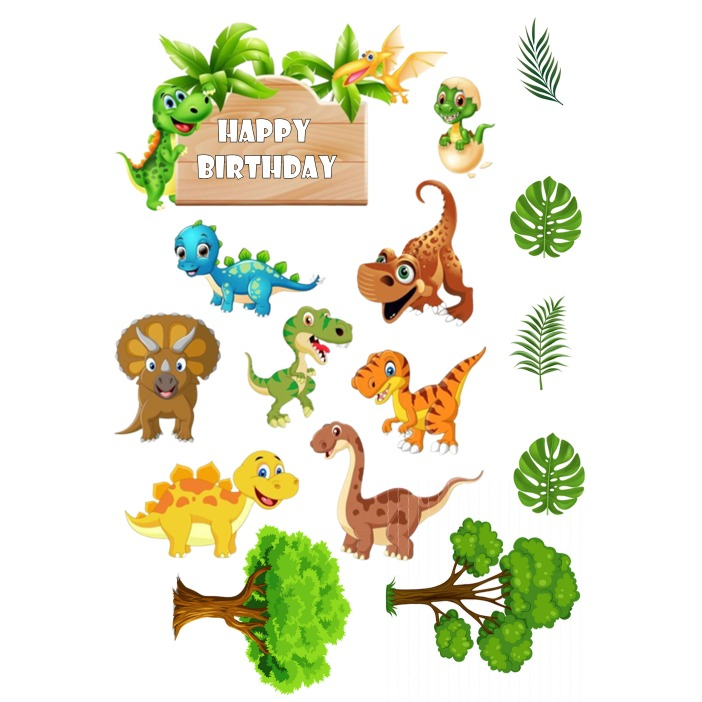 Jual TOPPER Dinosaurus/Hiasan Kue ULTAH Tema DINO Cartoon | Shopee ...