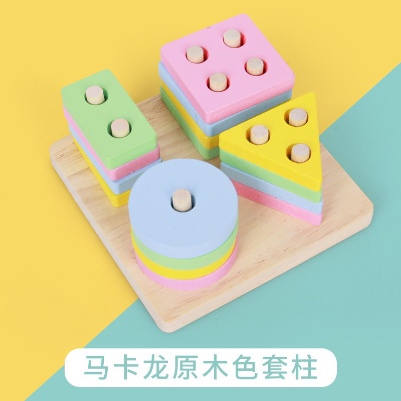 Jual wooden toys clock number meronce / montessori / beaded toys ...