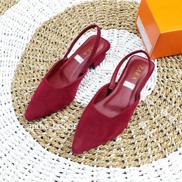 Jual Sepatu heel wanita tali polos ZR-077 bahan bludru/suede | Shopee ...