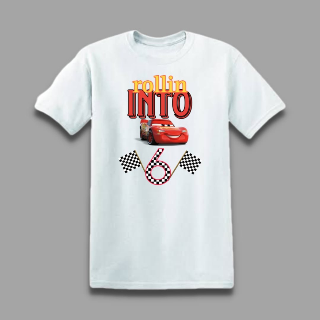 Jual Herlin Collection_Kaos Couple Keluarga Birthday CARS ROLLIN INTO ...