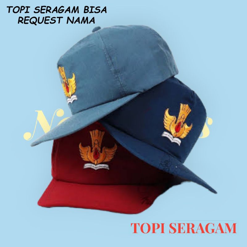 Jual Topi Seragam Sekolah Free Bordir Nama Topi SD SMP PRAMUKA | Shopee ...