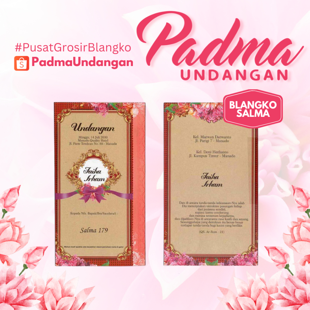 Jual Blangko Undangan Salma 179 | Padma Undangan | Shopee Indonesia