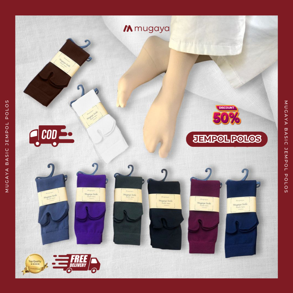 Jual MUGAYA Kaos Kaki Jempol M Muslimah Polos Warna | Shopee Indonesia