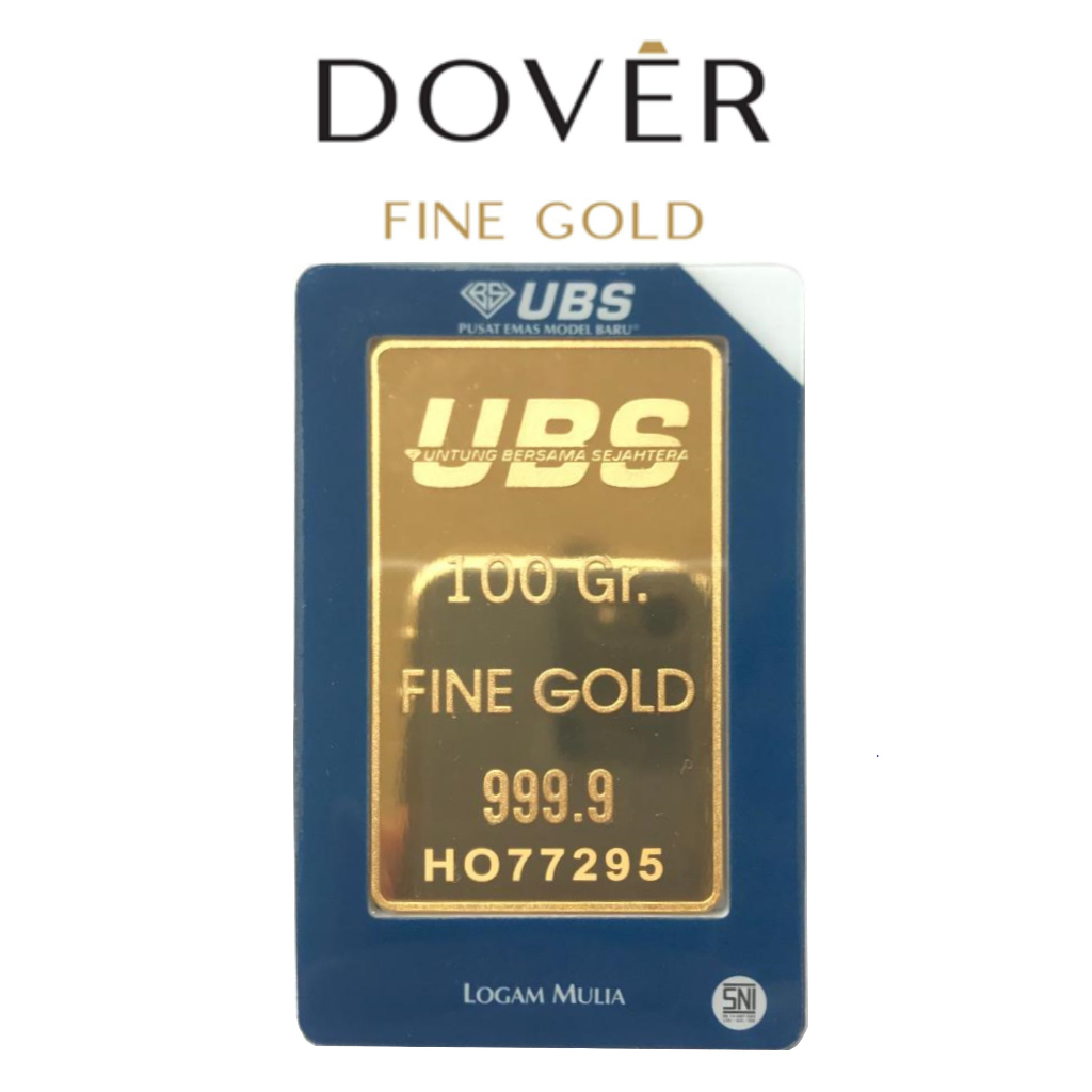 Jual Logam Mulia Emas Batangan LM UBS 100 gram Press & Kantong Fine Gold Bar | Shopee Indonesia